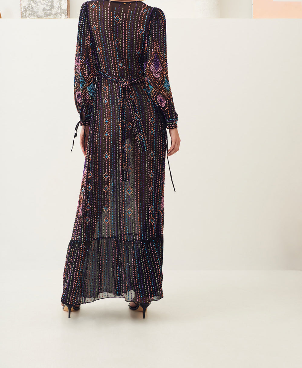 Robe longue brodée Emilia – Antik Batik Vintage