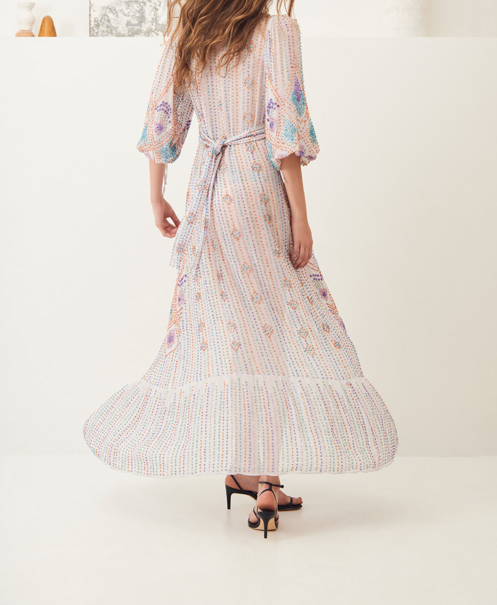 Robe longue brodée Emilia – Antik Batik Vintage